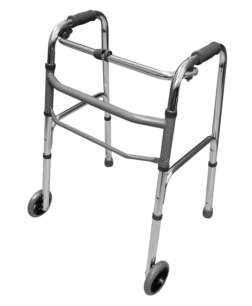 Andadera de aluminio con ruedas delanteras MOD. 116C – Ortopedia Ortiz