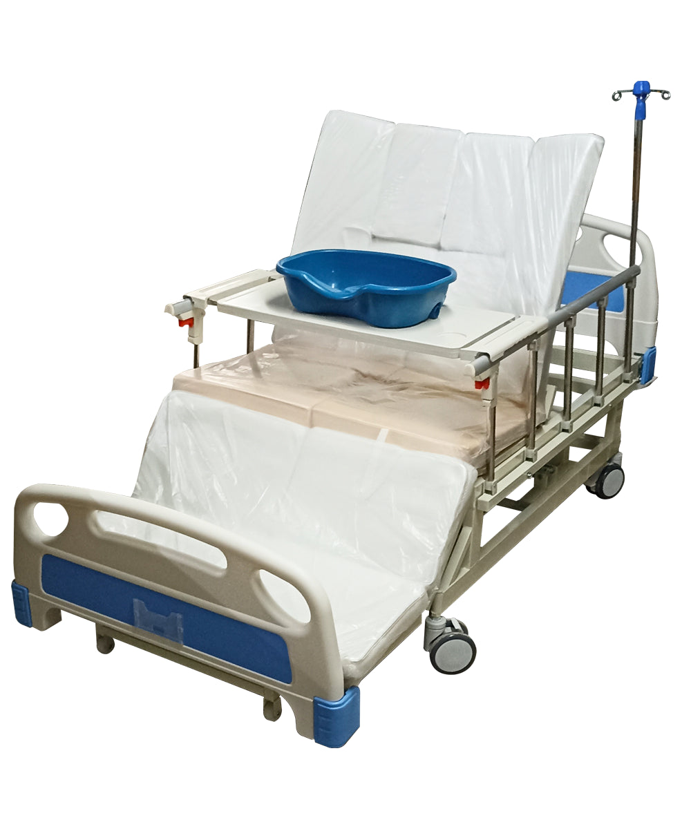 Cama de hospital eléctrica con cómodo, colchón, barandal, mesa MOD: B3 ...